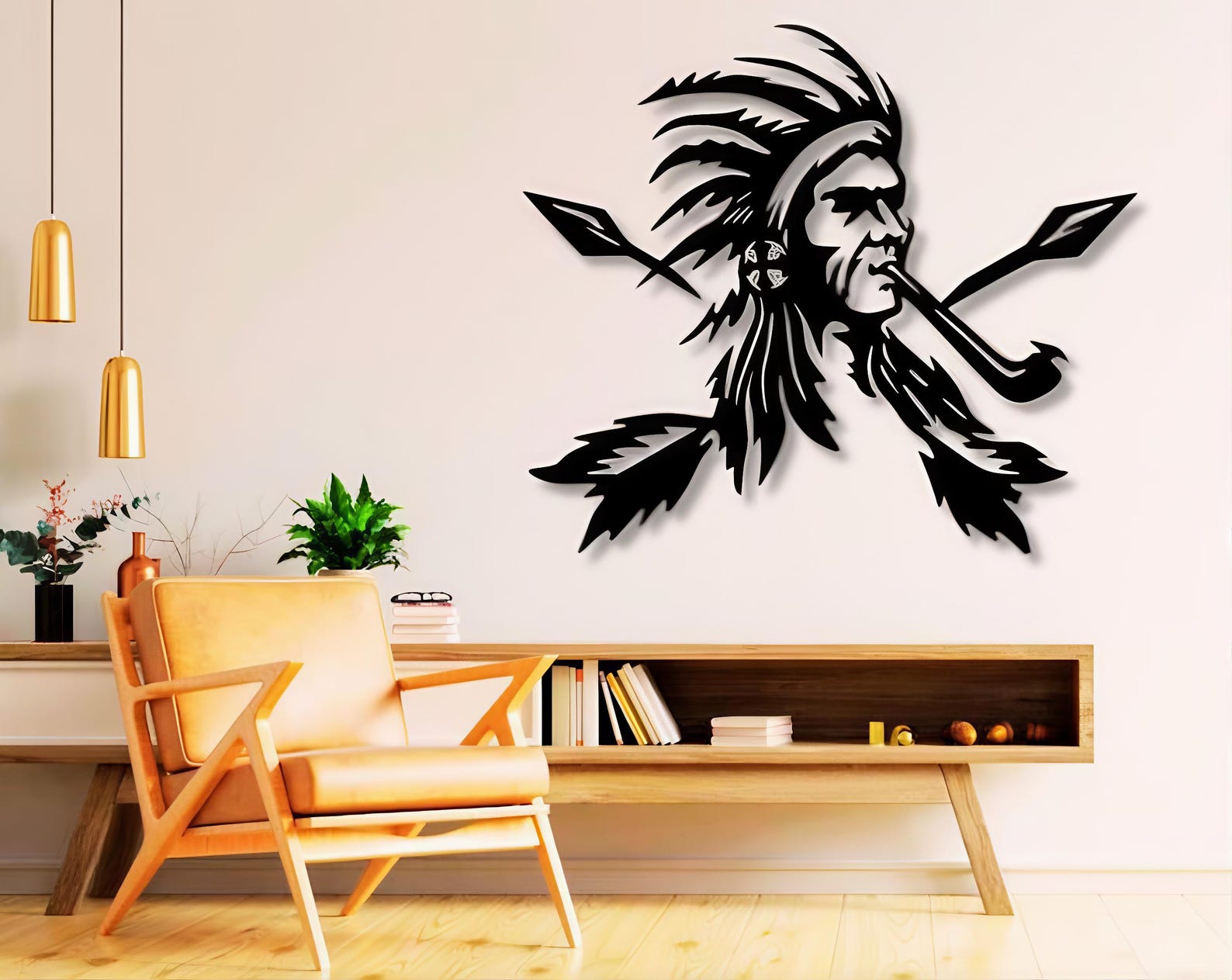 Native American Chief Metal Wall Art Design (SVG, DXF, PNG) - Etsy