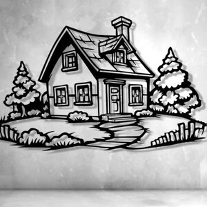 Cottage Svg Dxf Png Files Metal Wall Art Files, CNC Laser Cut - Etsy ...