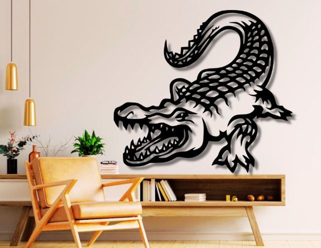Alligator Dxf Svg Png Files Crocodile Cayman Wild Horror Animal , Cut ...