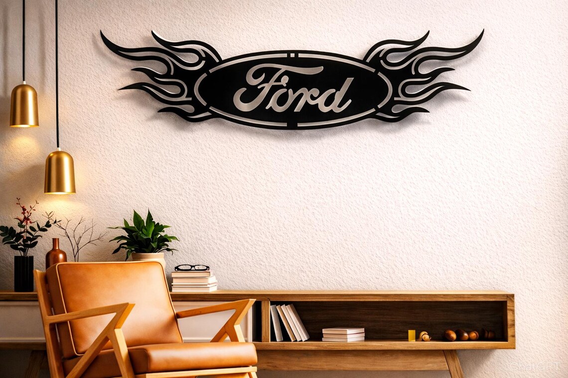 Ford Dxf Svg Png Files Fire Design Flame Ford Vintage Wall Decor Cut ...