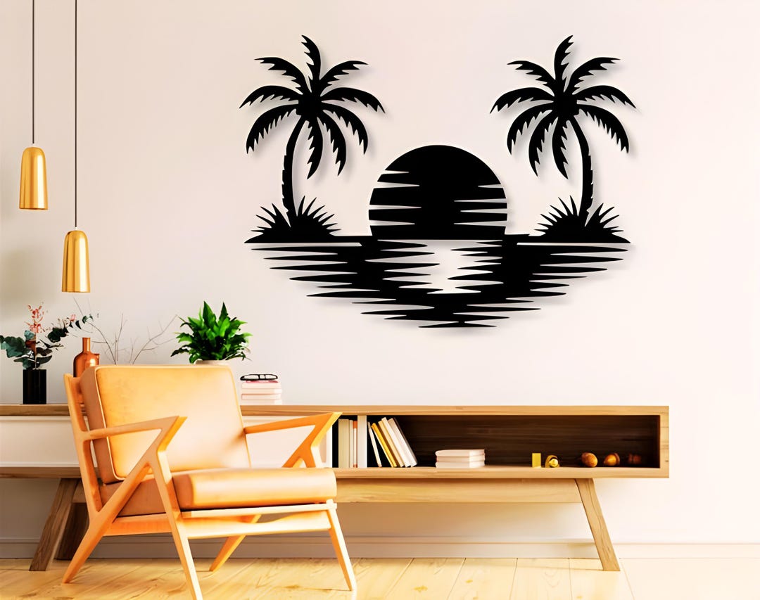 Sunset Scene Svg Dxf Png Files Vector Art Cut File for Cnc Laser Plasma ...