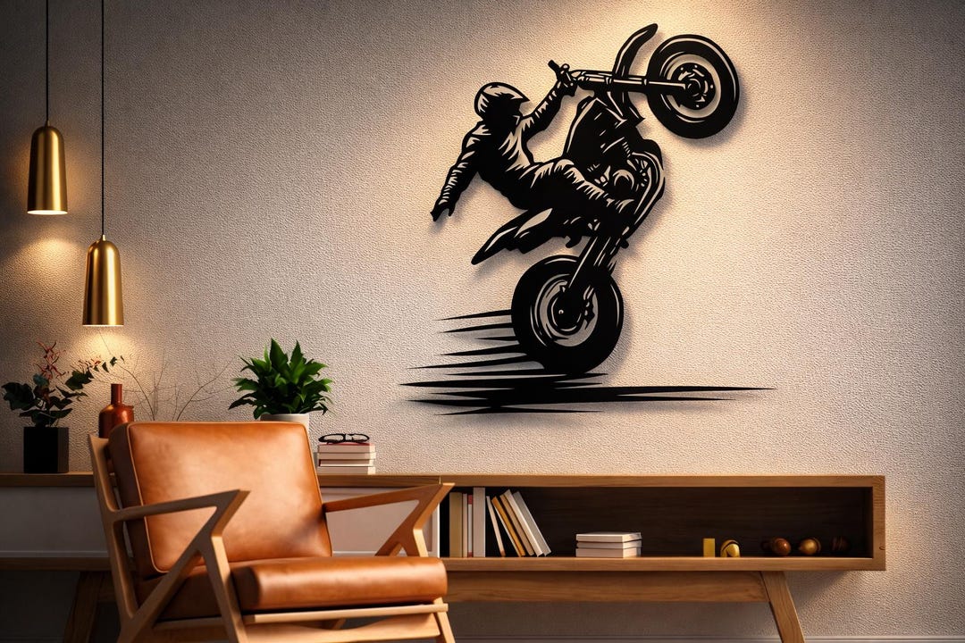 Daredevil Motorcycle Stunt Wall Art, CNC Plasma Laser Cut File (svg ...
