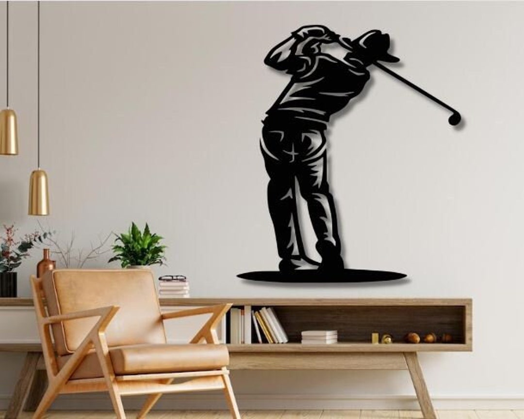 Golf Dxf Svg Png Files Golf Player Wall Art Cut File for , Cnc , Laser ...