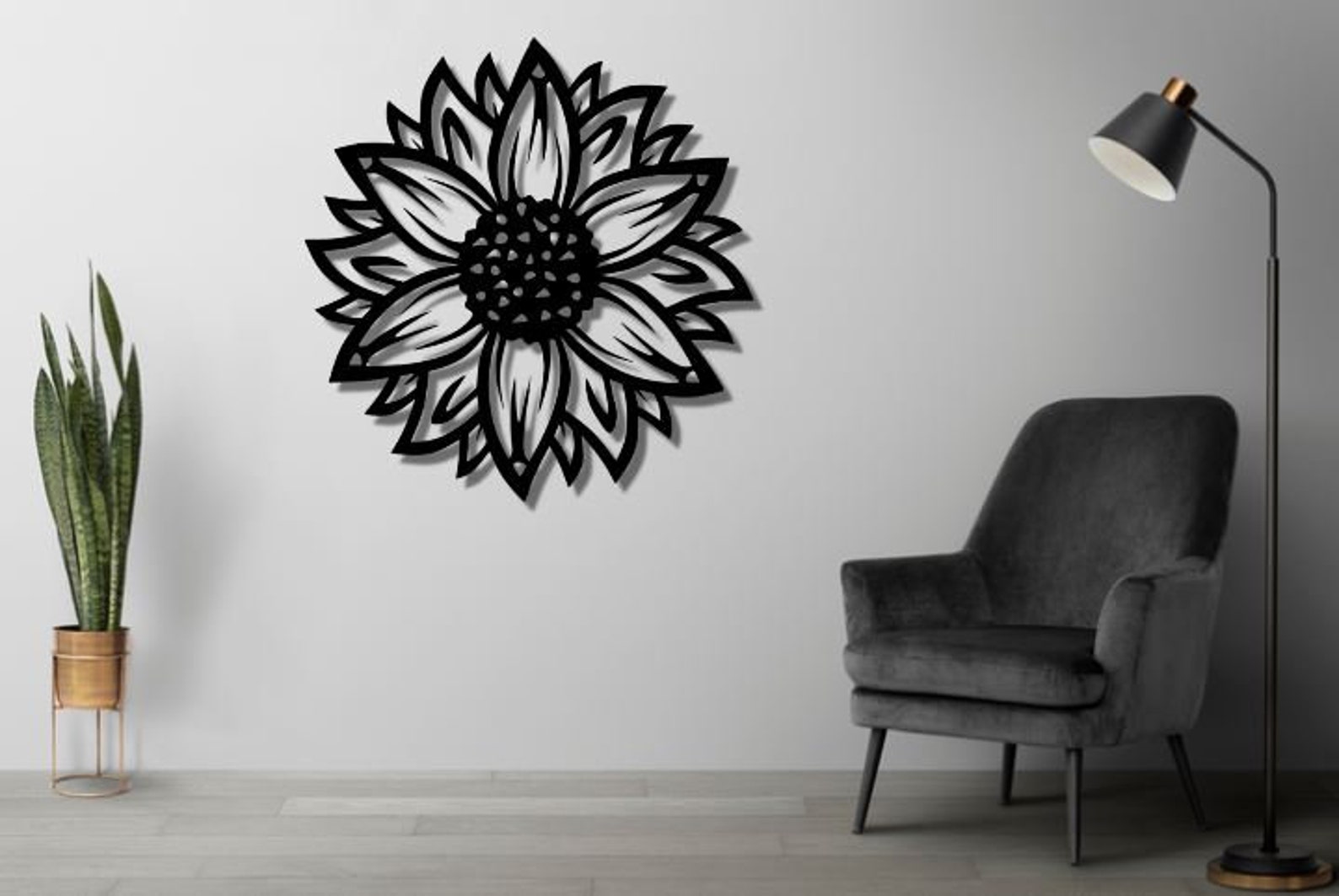 Sunflower Dxf Svg Png Files , Sunflower , Flower , Flowers , Wall , Art ...