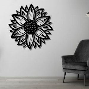 Sunflower Dxf Svg Png Files , Sunflower , Flower , Flowers , Wall , Art ...