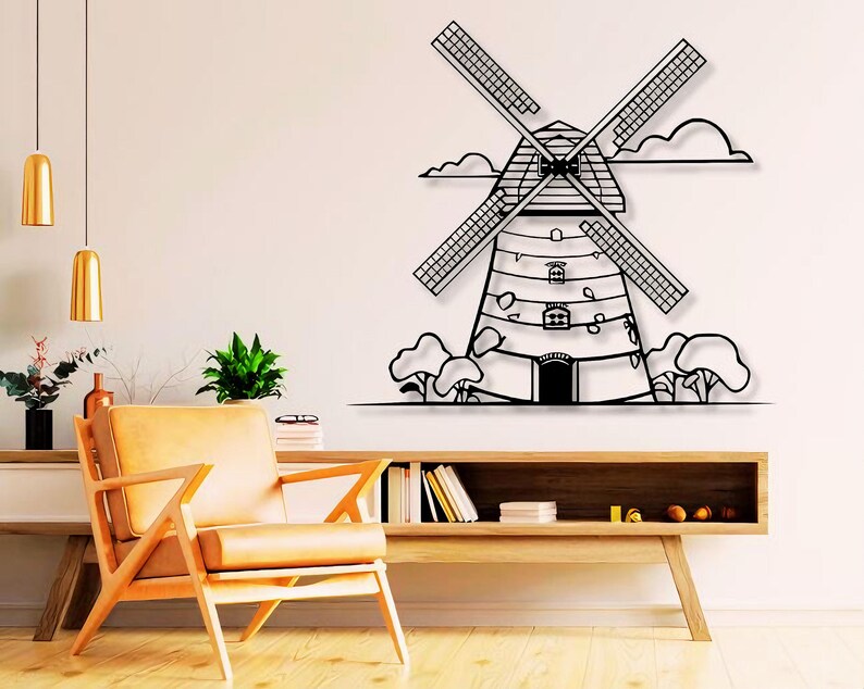 Windmill Dxf Svg Png Files Windmill Wall Art Cut File for Cnc Plasma ...