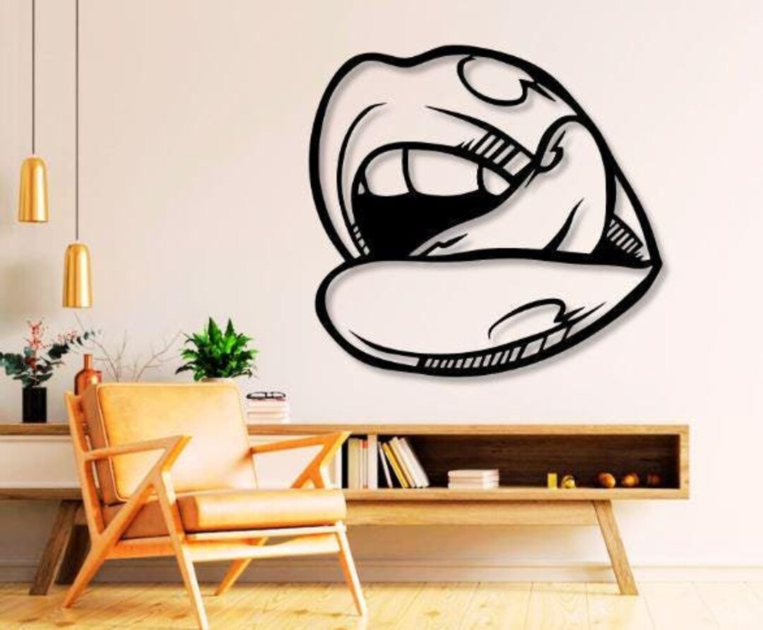 Lips Dxf Svg Png Files Tongue Wall Art Cut File for Cnc Plasma Laser ...