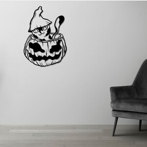 Pumpkin Cat Dxf Svg Png Files Pumkins Laser Cut File Halloween Funny ...