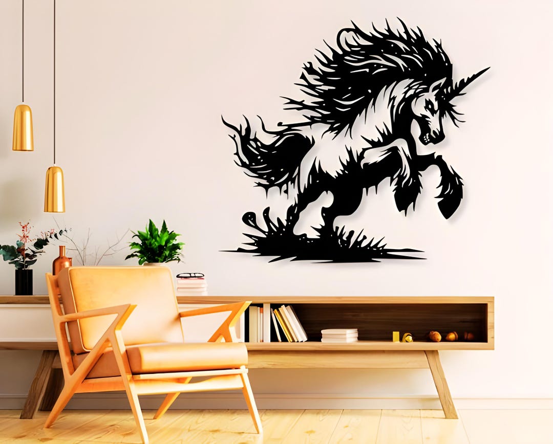 Unicorn Wall Art Vector Files, CNC Laser Cut Design (svg, Dxf, Png) - Etsy