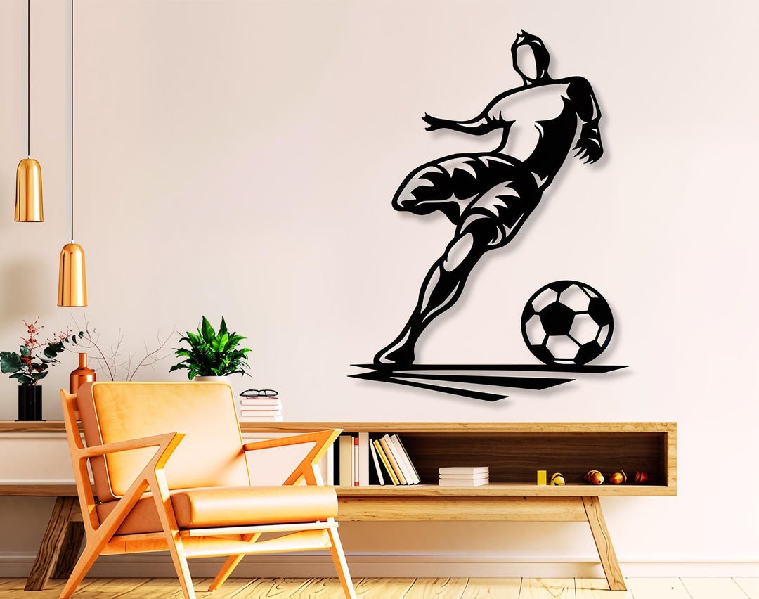 Soccer Player Metal Wall Art Files, Cnc Plasma Laser Cut (svg, Dxf, Png ...
