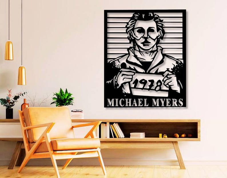 Michael Myers Vector Art Files Wall Art Files, CNC Laser Cut (DXF, SVG ...