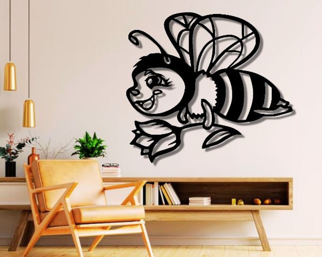 Bee Flower Dxf , Svg , Png , Files , Bee , Flower , Fly , Honey , Cut ...