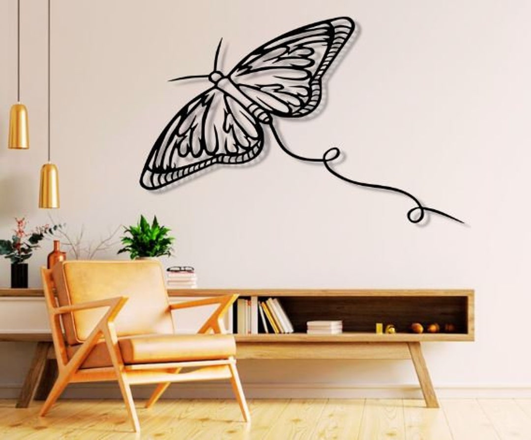 Butterfly Dxf Svg Png Files Butterfly Wings Fly Outline Wall Decor Cut ...