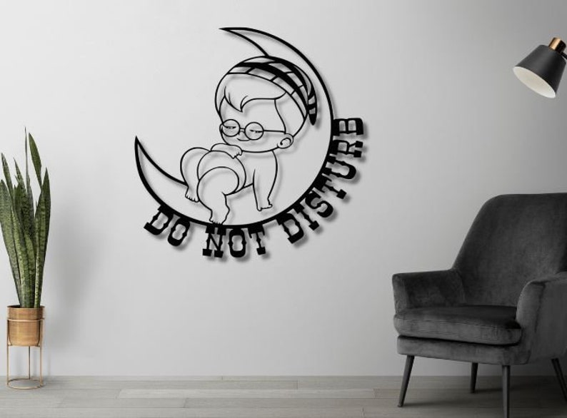 Baby Dxf Svg Png Files Wall Art Laser Cut Silence - Etsy