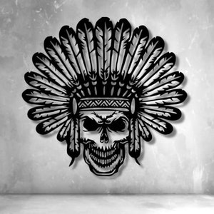Indian Skull Dxf , Svg , Png , Files , Native , American , Indian ...
