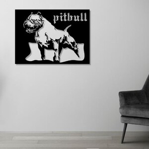 Pitbull Dxf Svg Png Files , Dog , Wall Art , Pitbull , Cut File for Cnc ...
