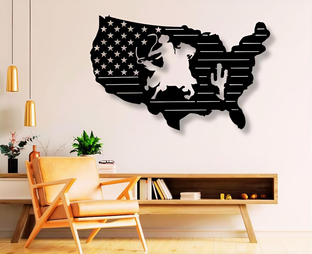 American Cowboy Dxf Svg Png Files , America , Flag , Cowboy , Horse ...
