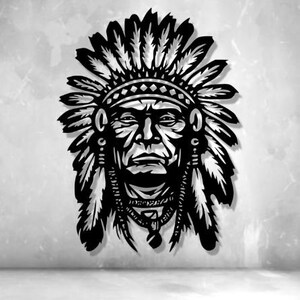 Native American Chief Metal Wall Art, CNC Plasma Laser Cut Files (svg ...