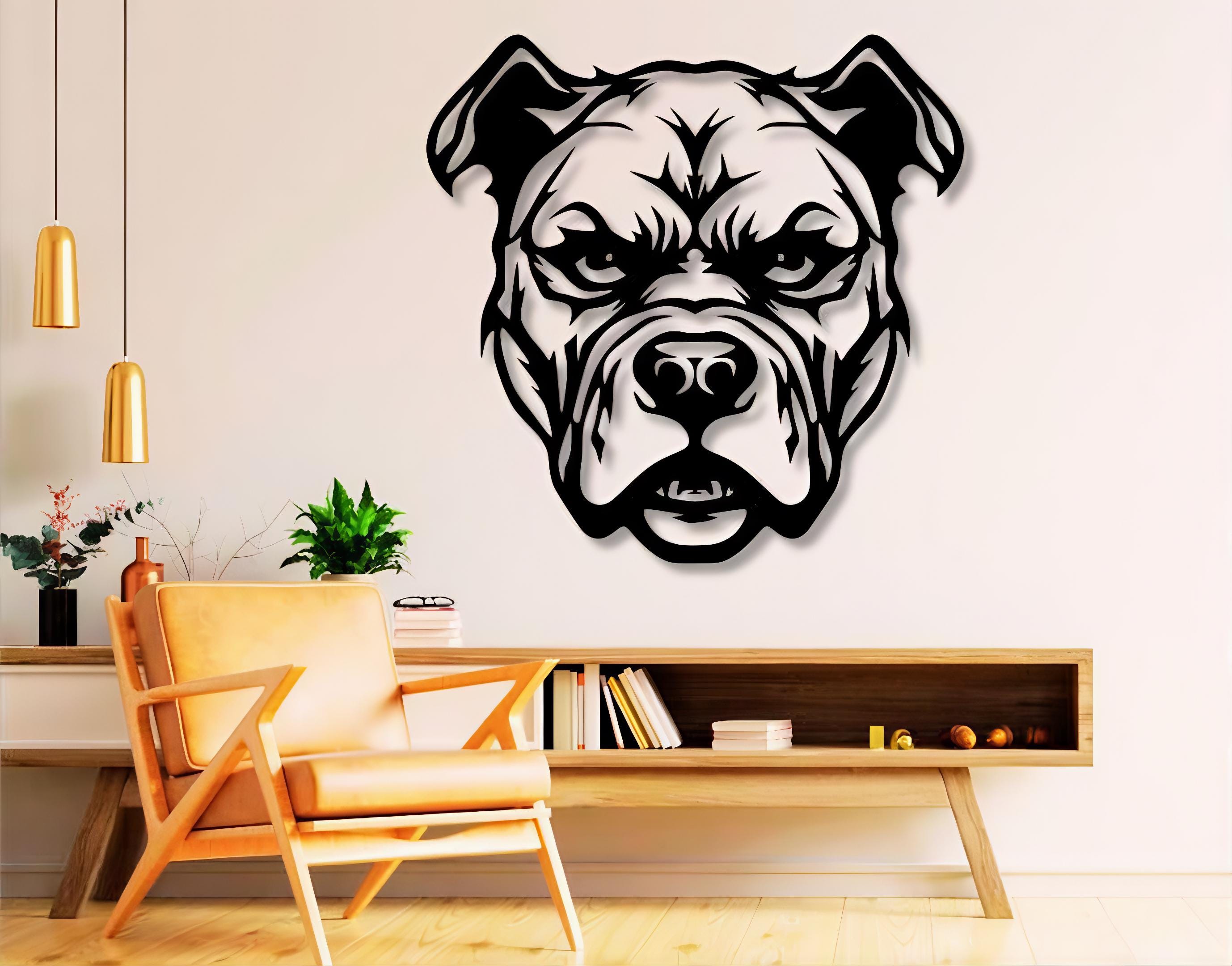 Pitbull Dxf Svg Png Files Dog Face Wall Art Cut for Cnc Plasma Laser ...
