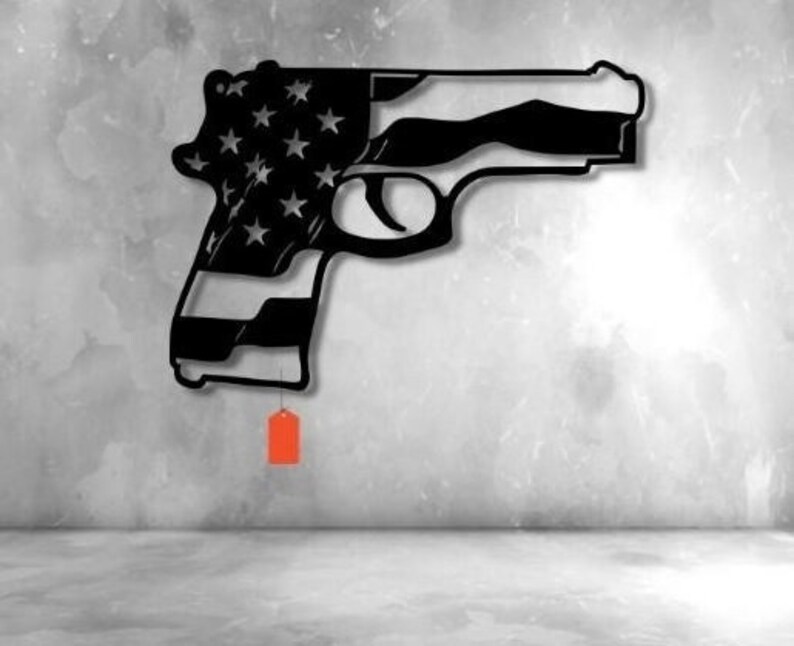 American Gun Dxf Svg Png Files American Flag Pistol - Etsy