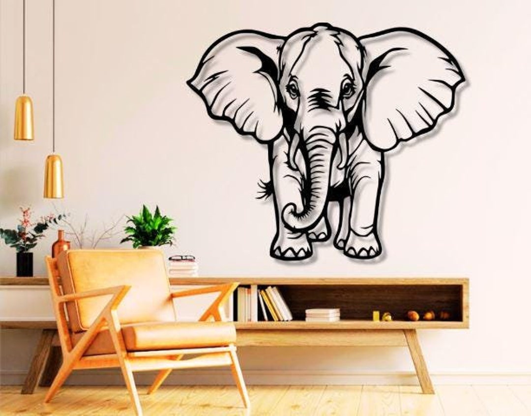 Elephant Dxf Svg Png Files Elephant Svg Wall Art Plasma Cut File for ...