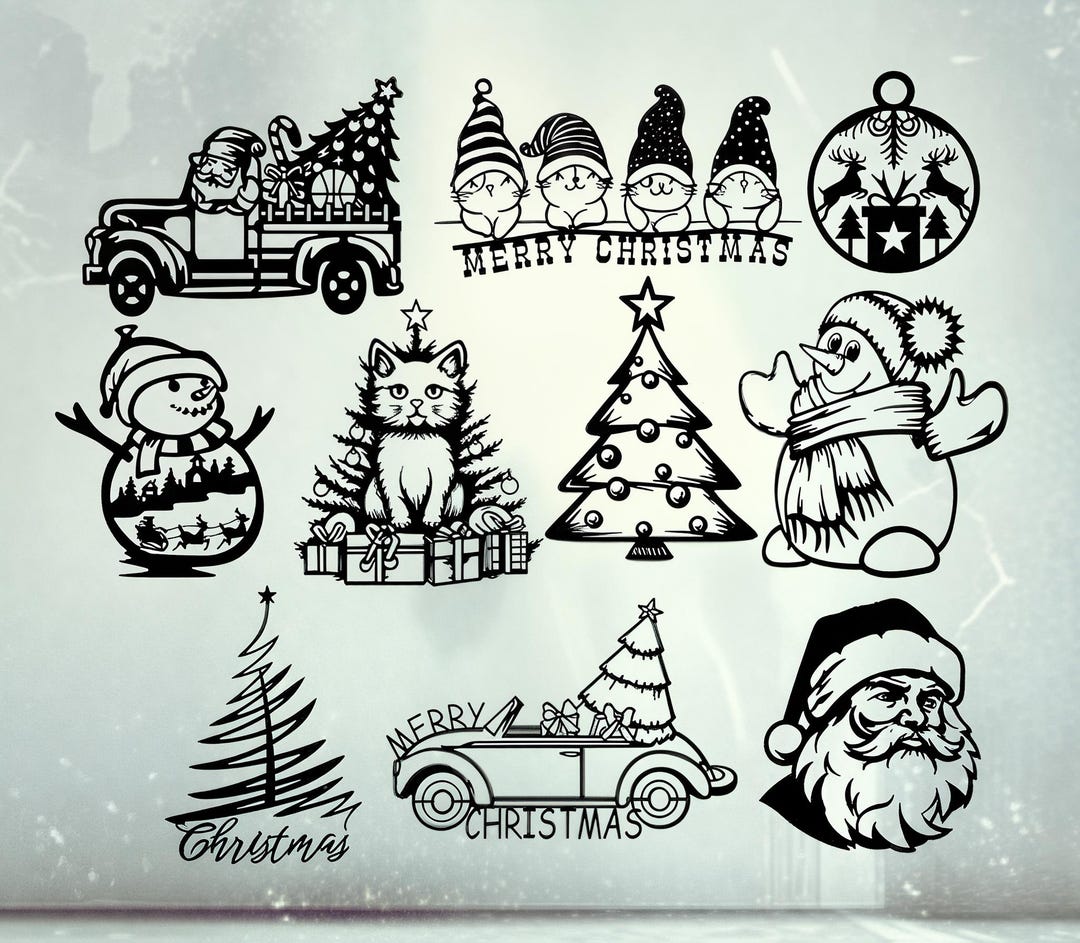 Christmas Wall Art CNC Files: Holiday Designs (svg, Dxf, Png) - Etsy