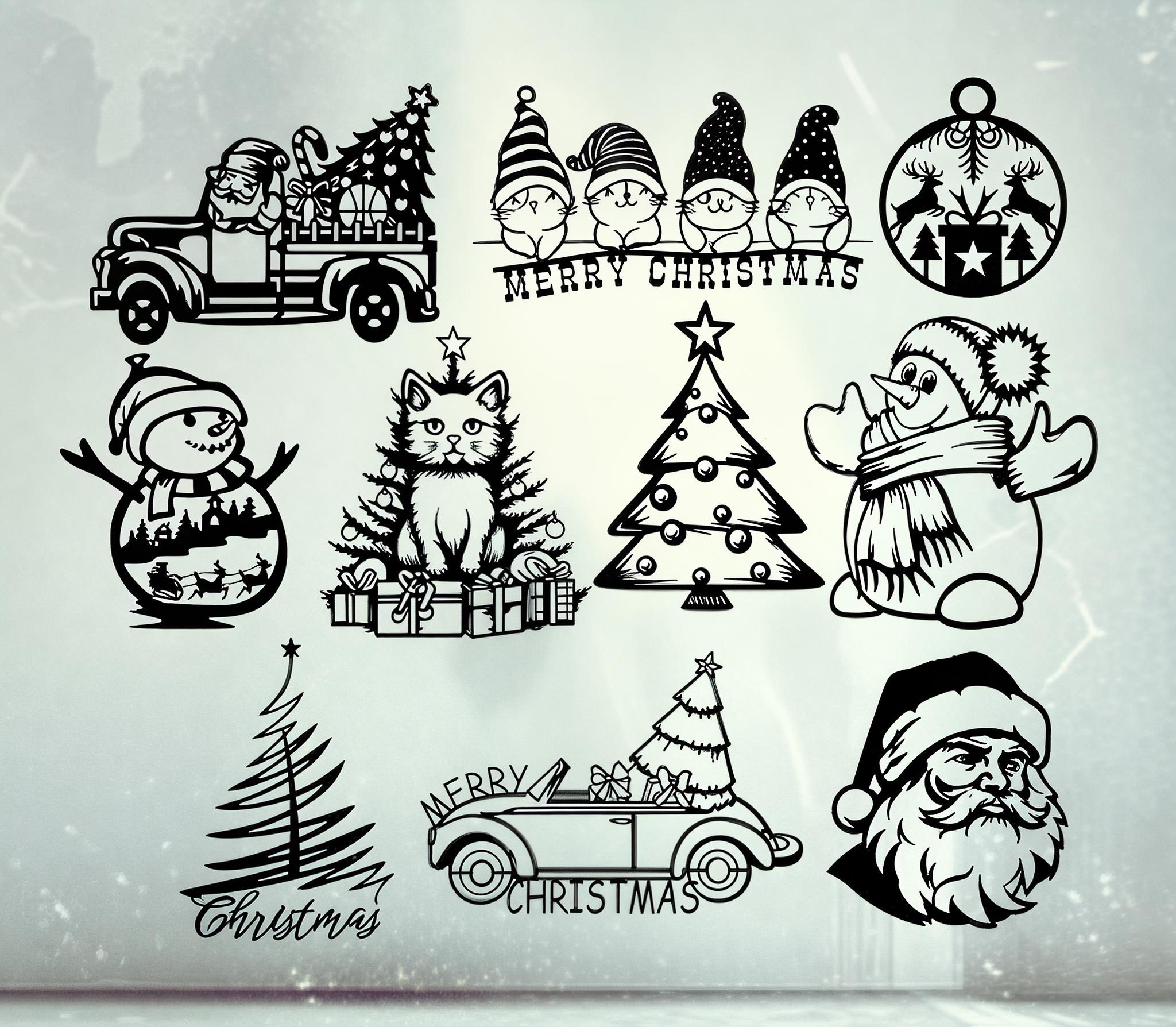 Christmas Wall Art CNC Files: Holiday Designs (svg, Dxf, Png) - Etsy