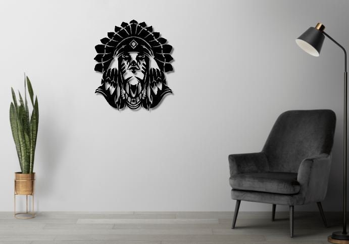 Indian Chief Dxf Svg Png Files American Native Cut - Etsy