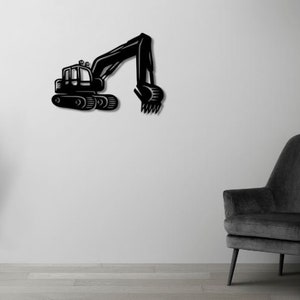 Excavator Dxf , Svg , Png , Files , Excavator , Wall , Art , Cut , File ...
