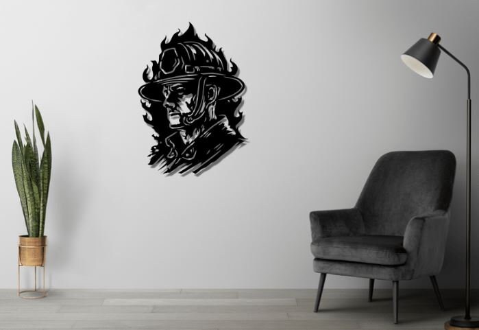 Firefighter Dxf Svg Png Files Fireman Fire - Etsy