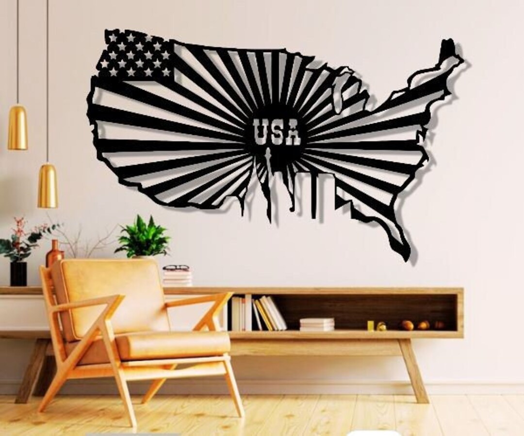USA Flag Dxf Svg Png Files , America , American , Flag , Wall Art Cut ...