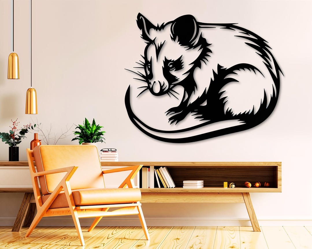Opossum DXF SVG PNG Files Possum Vector Art Cut File Wall Decor for Cnc ...