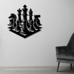 Chess Dxf Svg Png Files Checkmate Pawn Wall Art Cut File for Cnc Plasma ...