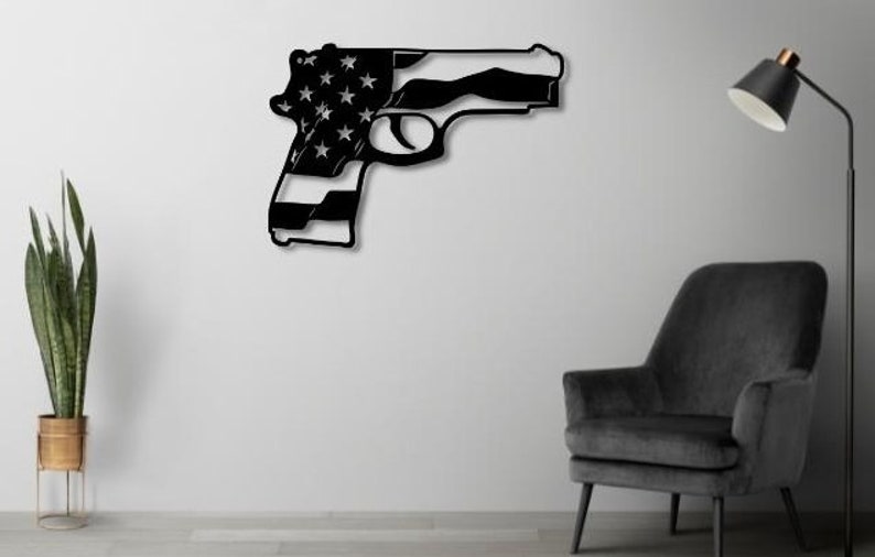 American Gun Dxf Svg Png Files American Flag Pistol - Etsy