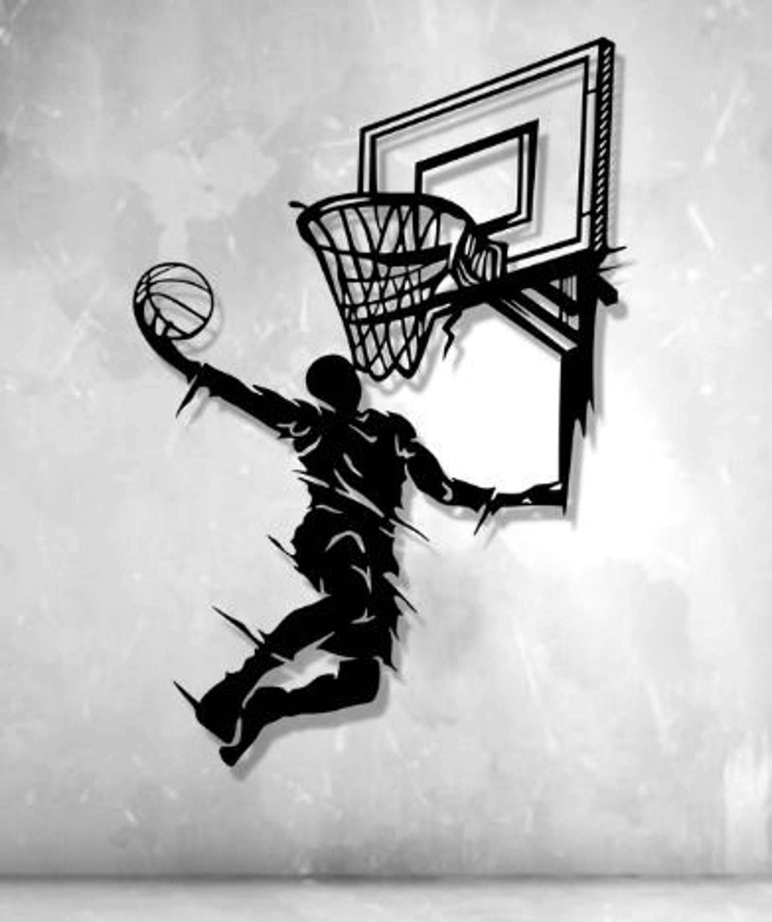 Dunking Basketball Player Metal Wall Art Files (SVG, DXF, PNG) - Etsy
