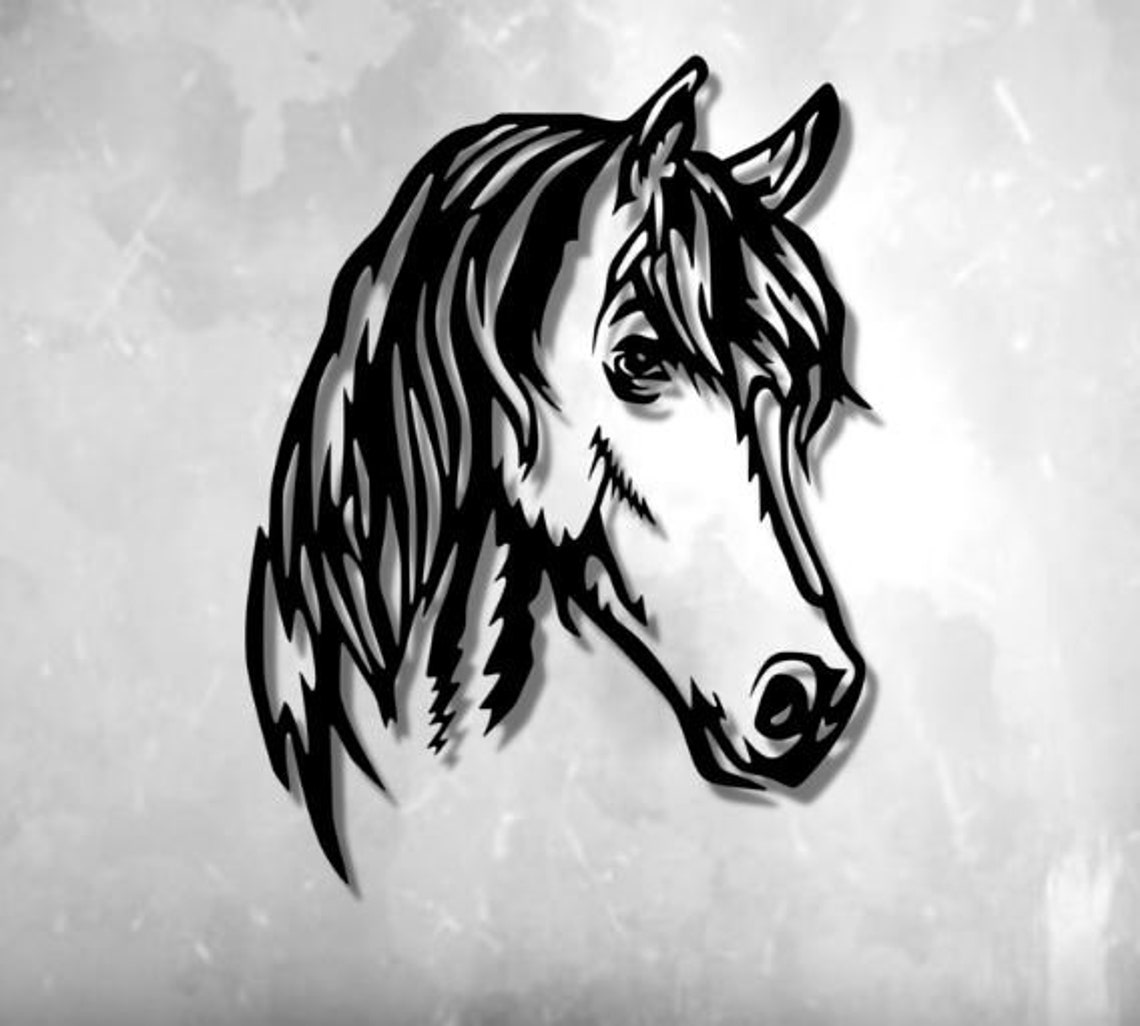 Horse Face Dxf Svg Png Files Horse Head Face - Etsy Australia
