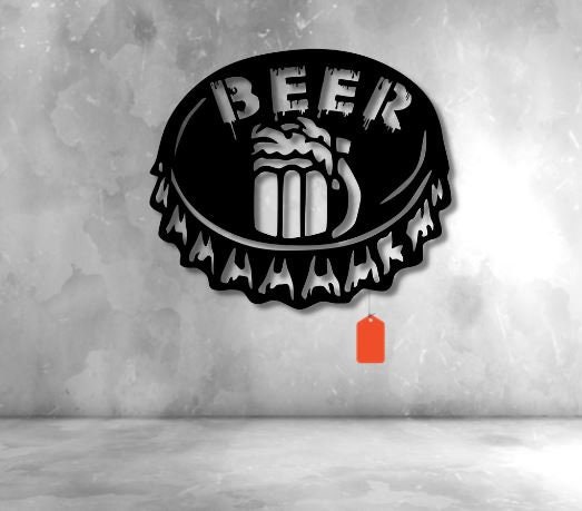 Beer Cap Dxf Svg Png Files Wall Art Laser Cut - Etsy