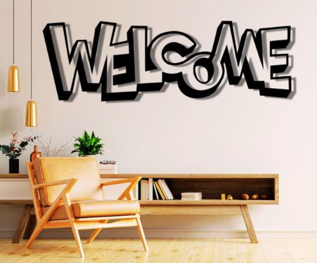 Welcome Sign Dxf Svg Png Files , Welcome , Door , Sign , Home , House ...