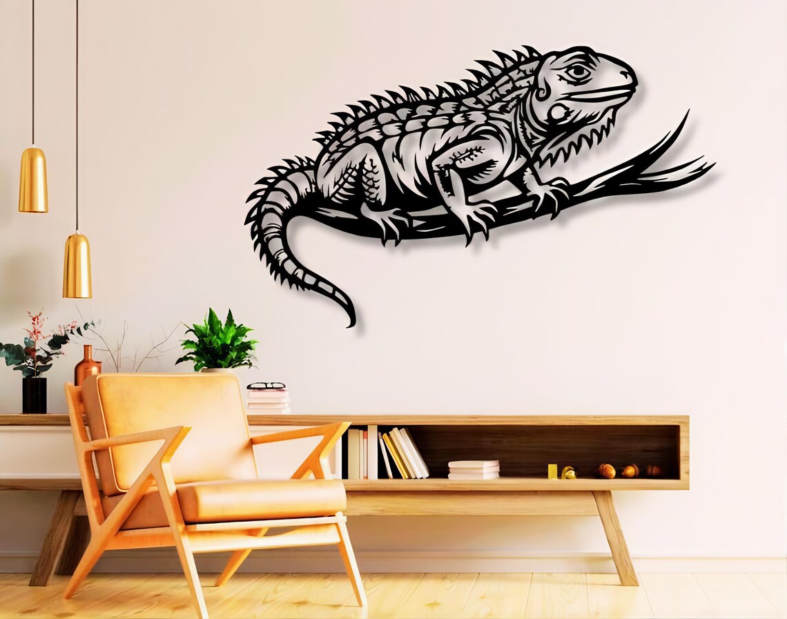 Iguana on Branch Wall Art, CNC Laser Cut Files (svg, Dxf, Png) - Etsy
