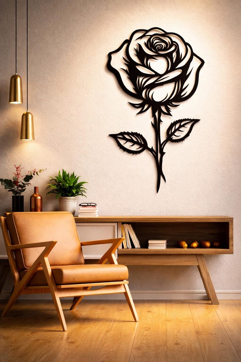 Rose Metal Wall Art Cut File (SVG, DXF, PNG) - Etsy