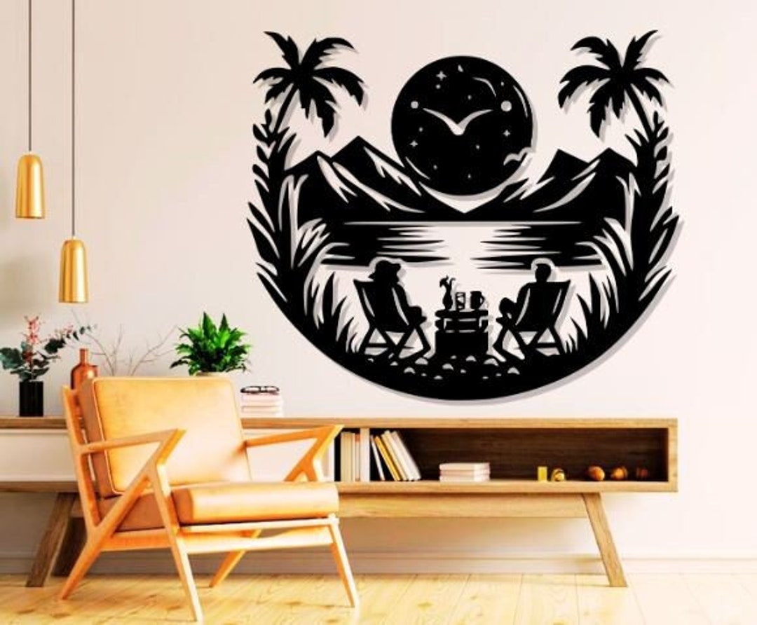 Summer Night Dxf Svg Png Files , Summer , Beach , Lake , Sea , Moon ...