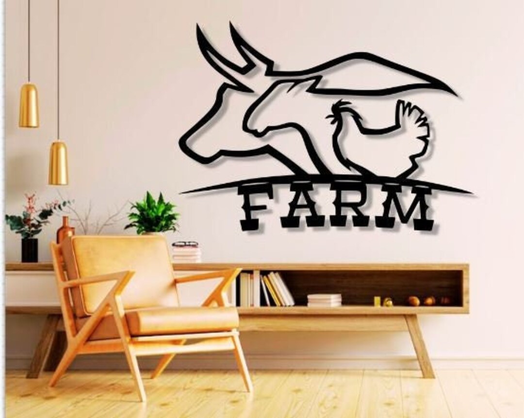 Farm Dxf Svg Png Files , Farm Animals Farmer Sign Hanger Wall Art Cut ...