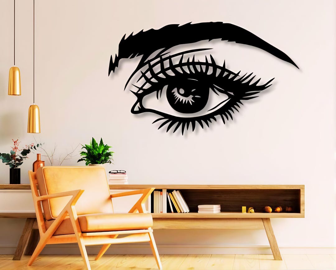 Eye Dxf Svg Png Files , Eye , Eyelash , Eyebrow , Pupil , Wall , Decor ...