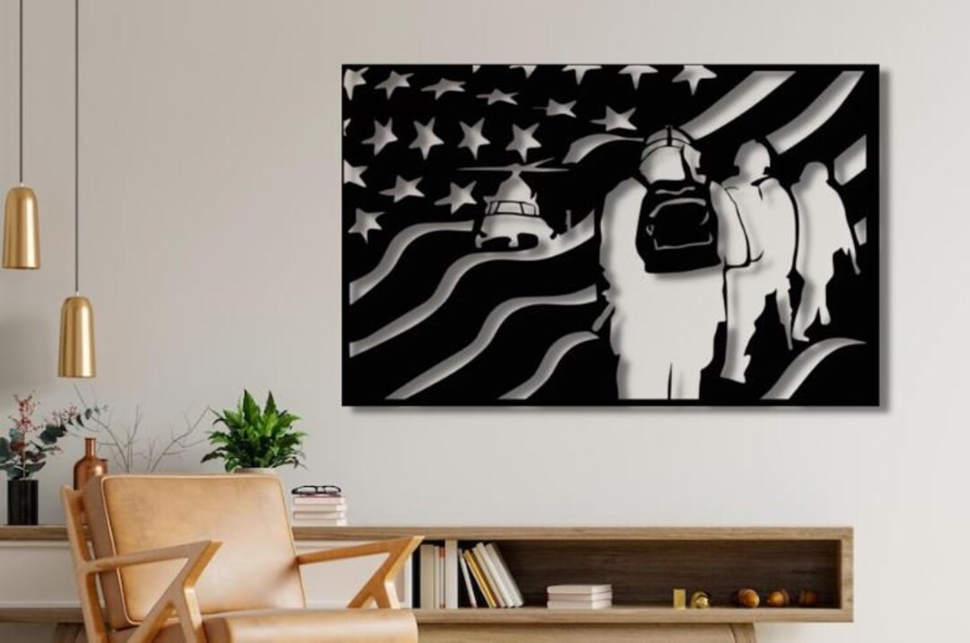 Veteran Dxf Svg Png Files American Flag Laser Cut File American Flag ...