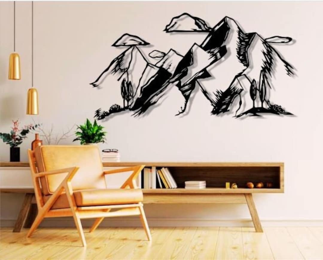 Mountain Dxf Svg Png Files , Nature , Scene , Mountains , Clouds, Trees ...