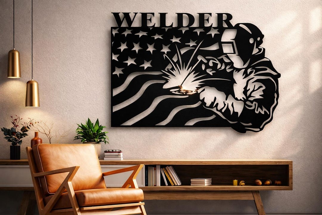 American Welder Metal Wall Art, CNC Laser Cut Files (svg, Dxf, Png) - Etsy