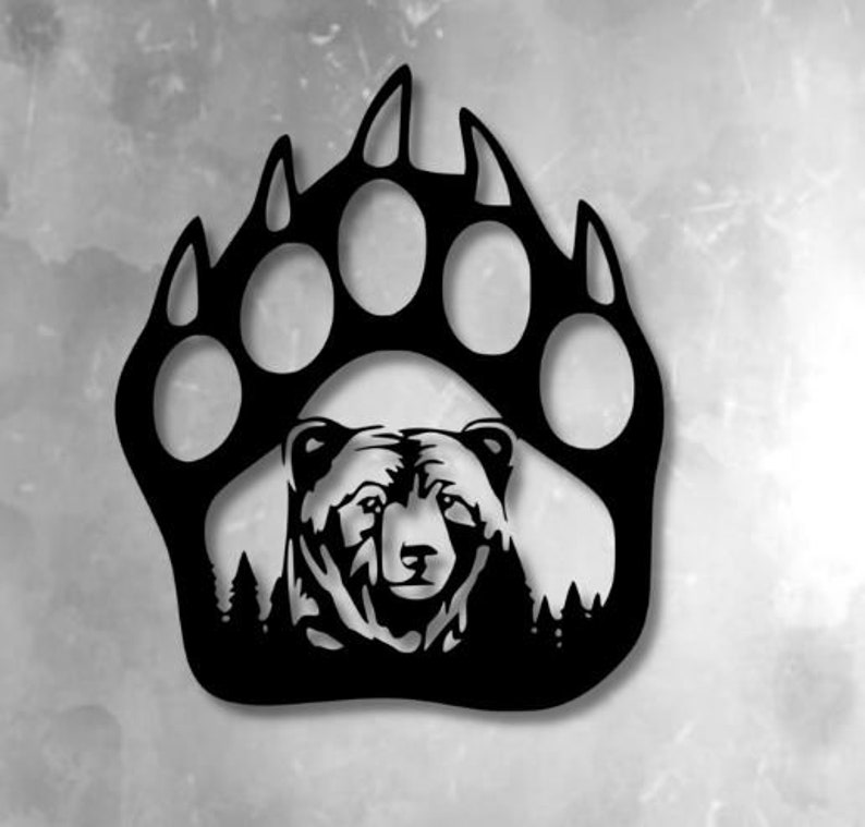 Bear Dxf Svg Png Files Bear Paw Claw Trees - Etsy