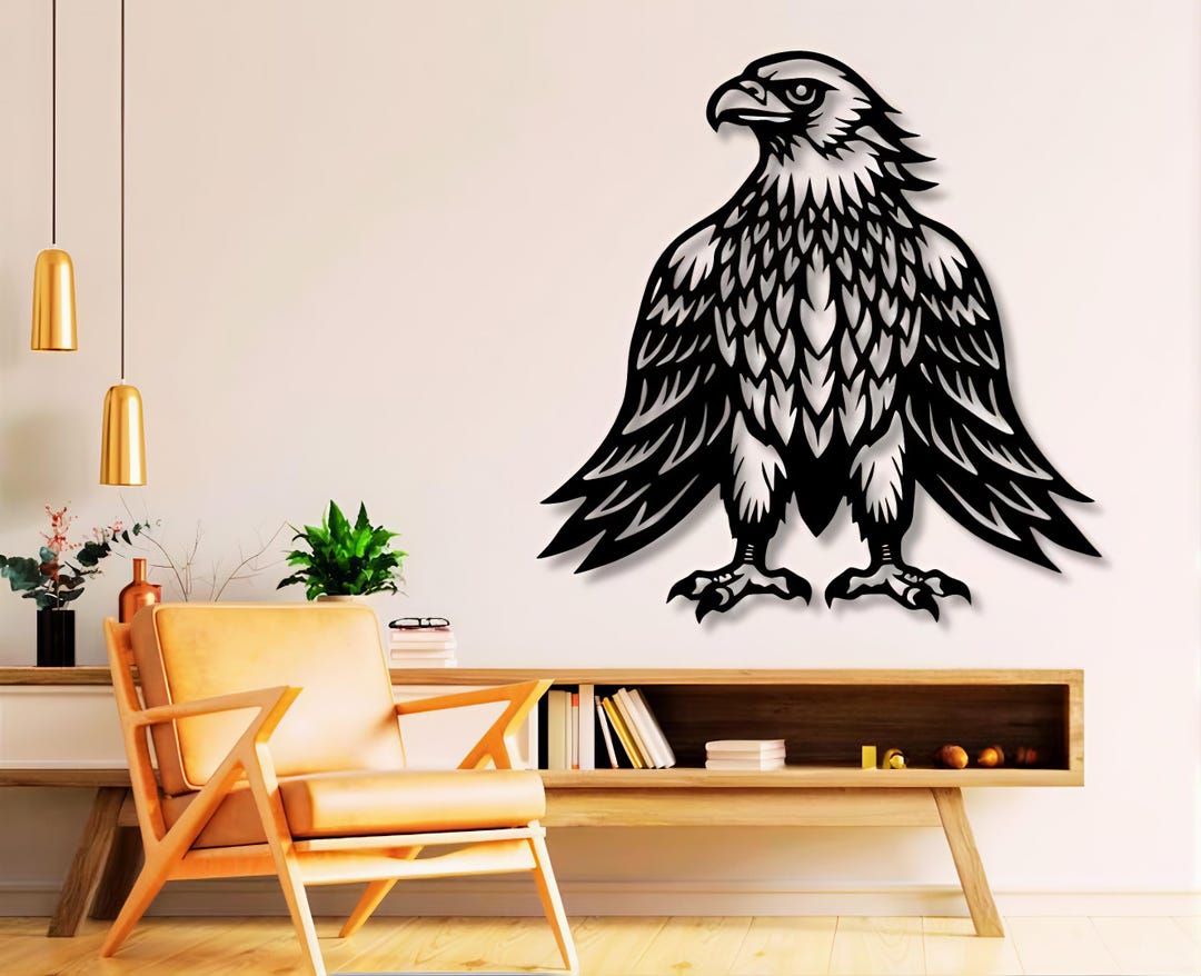 Eagle Dxf Svg Png Files Eagle Standing Wall Art Cut for Cnc Plasma ...