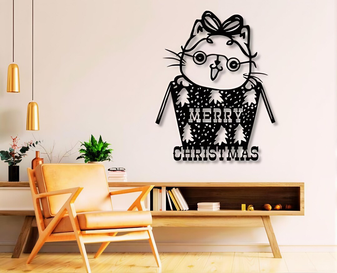 Christmas Cat Svg Dxf Files , CNC Plasma Cut File (SVG, DXF) - Etsy