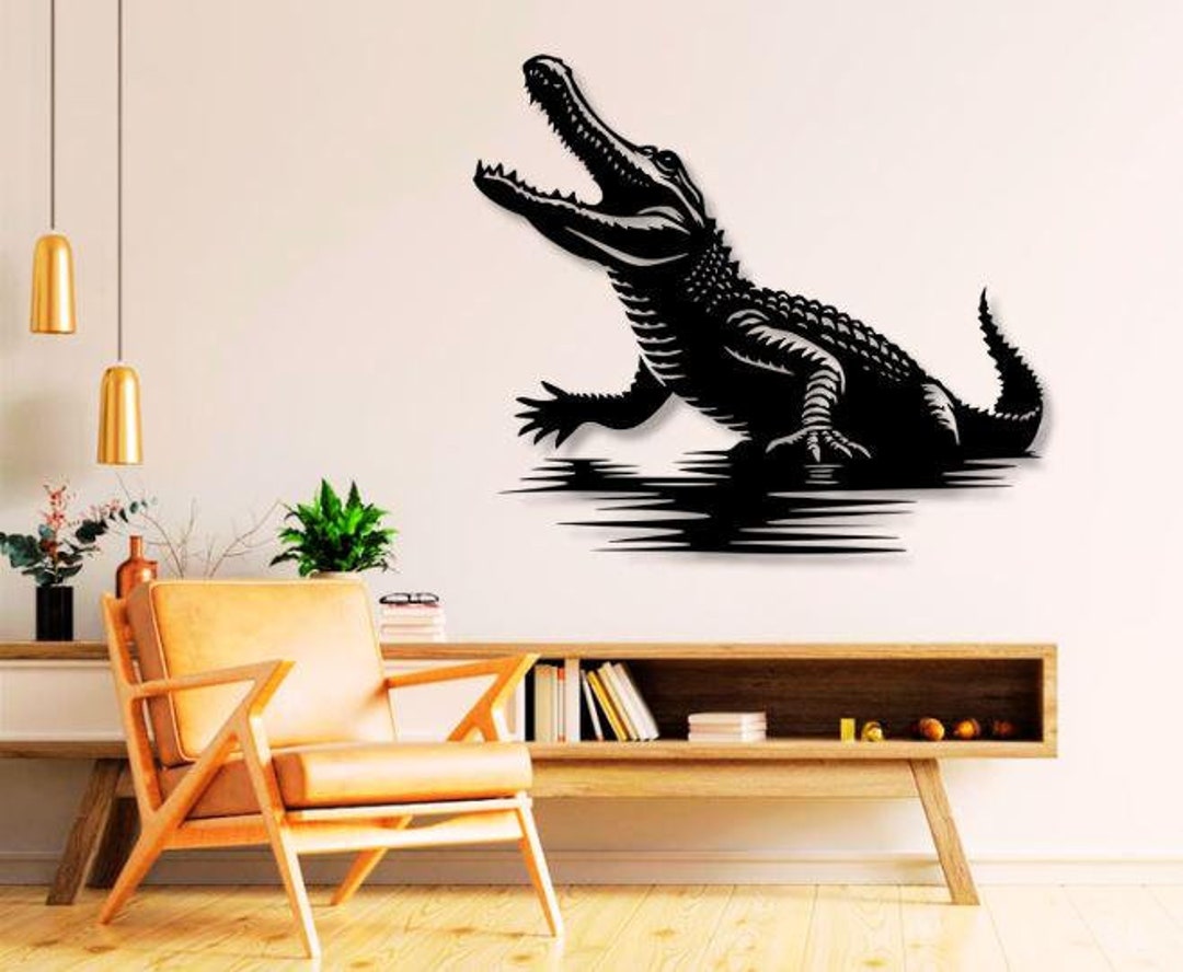 Alligator Dxf Svg Png Files Crocodile Wall Art Cut File for Cnc Plasma ...